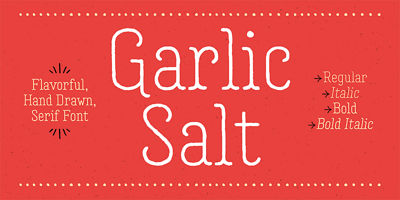 Garlic Salt Font Family: A Delightful Hand-Lettered Typeface by Adam ...